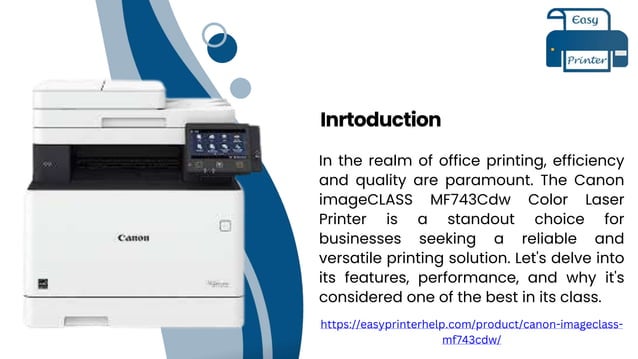 Best Canon imageCLASS MF743Cdw Color Laser Printer.pptx