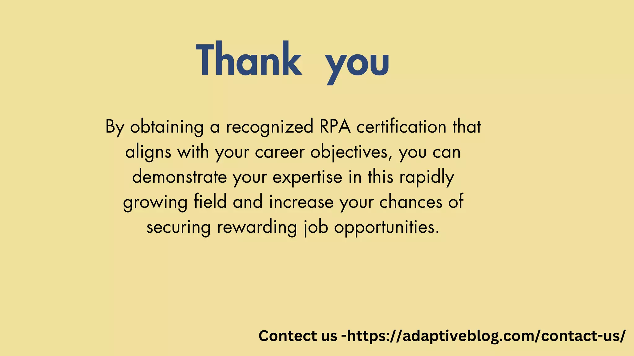 Which Certification Is Best For RPA | PDF