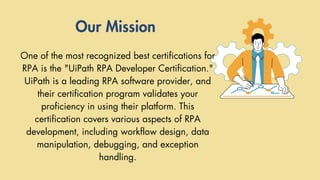 Which Certification Is Best For RPA | PDF