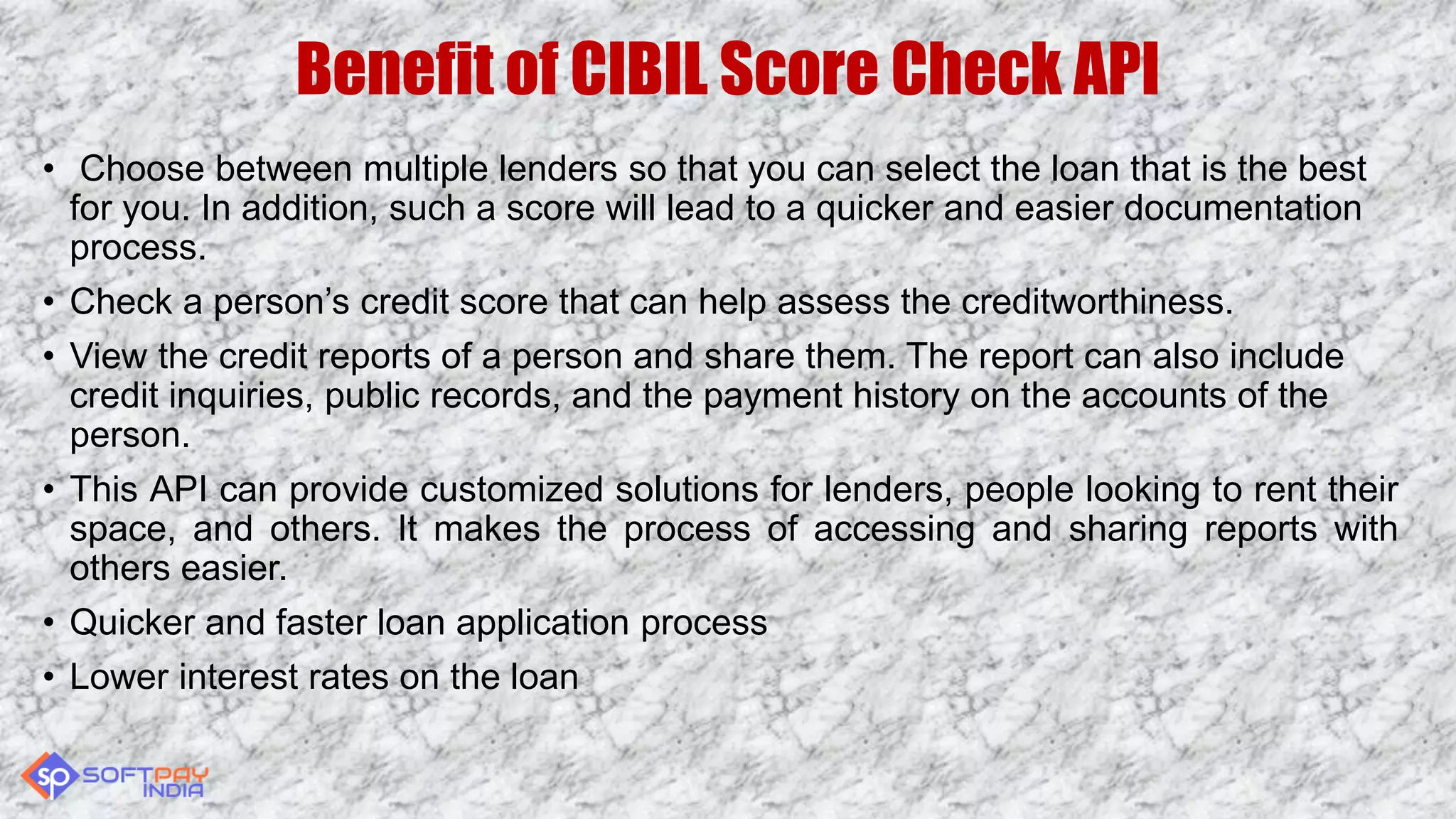 Best Cibil Score Check API at best Price.pptx