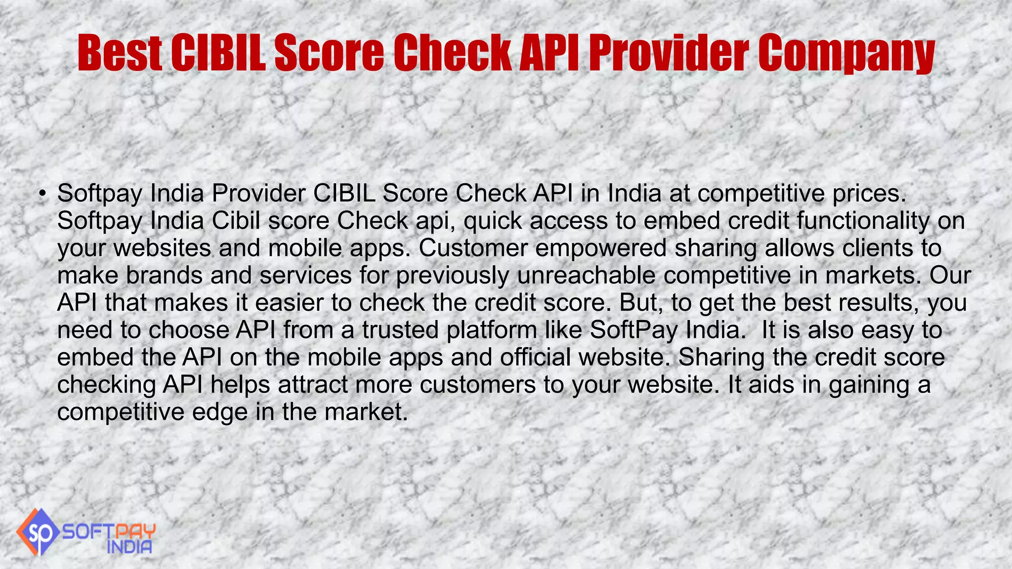 Best Cibil Score Check API at best Price.pptx