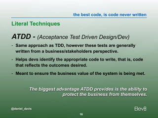 the best code, is code never written | PPT