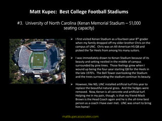 Matt Kupec: Best College Football Stadiums | PPT