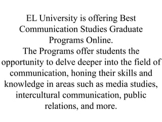 Best Communication Studies Graduate Programs | PPTX
