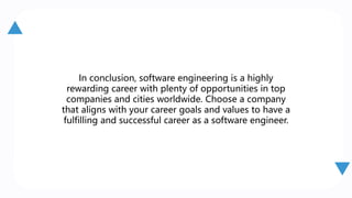 Best Companies and Top Cities to Work for as a Software Engineer | PPTX