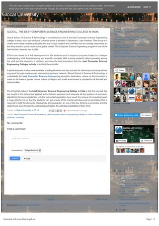 GLOCAL, THE BEST COMPUTER SCIENCE ENGINEERING COLLEGE IN INDIA | PDF