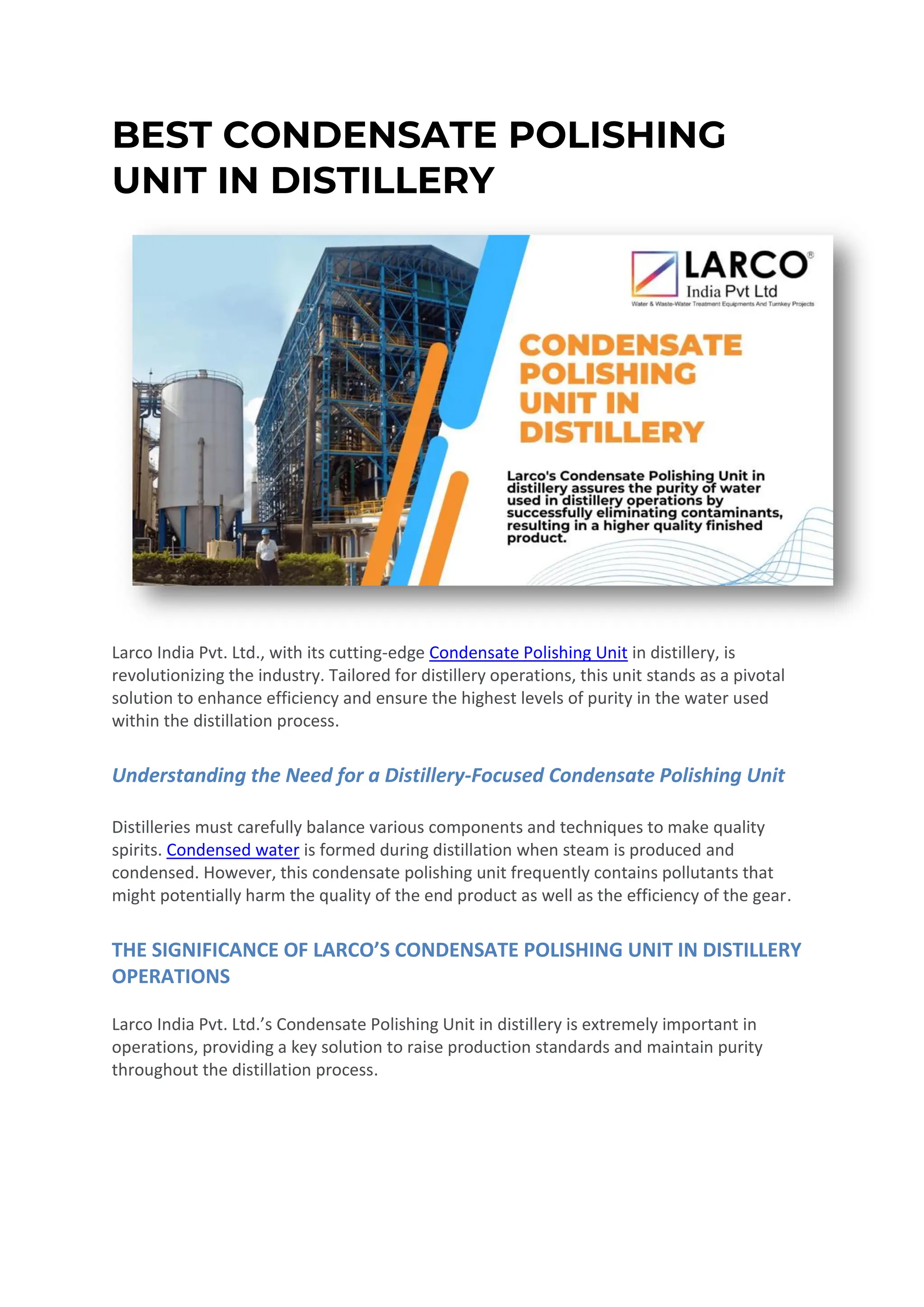 BEST CONDENSATE POLISHING UNIT IN DISTILLERY.pdf