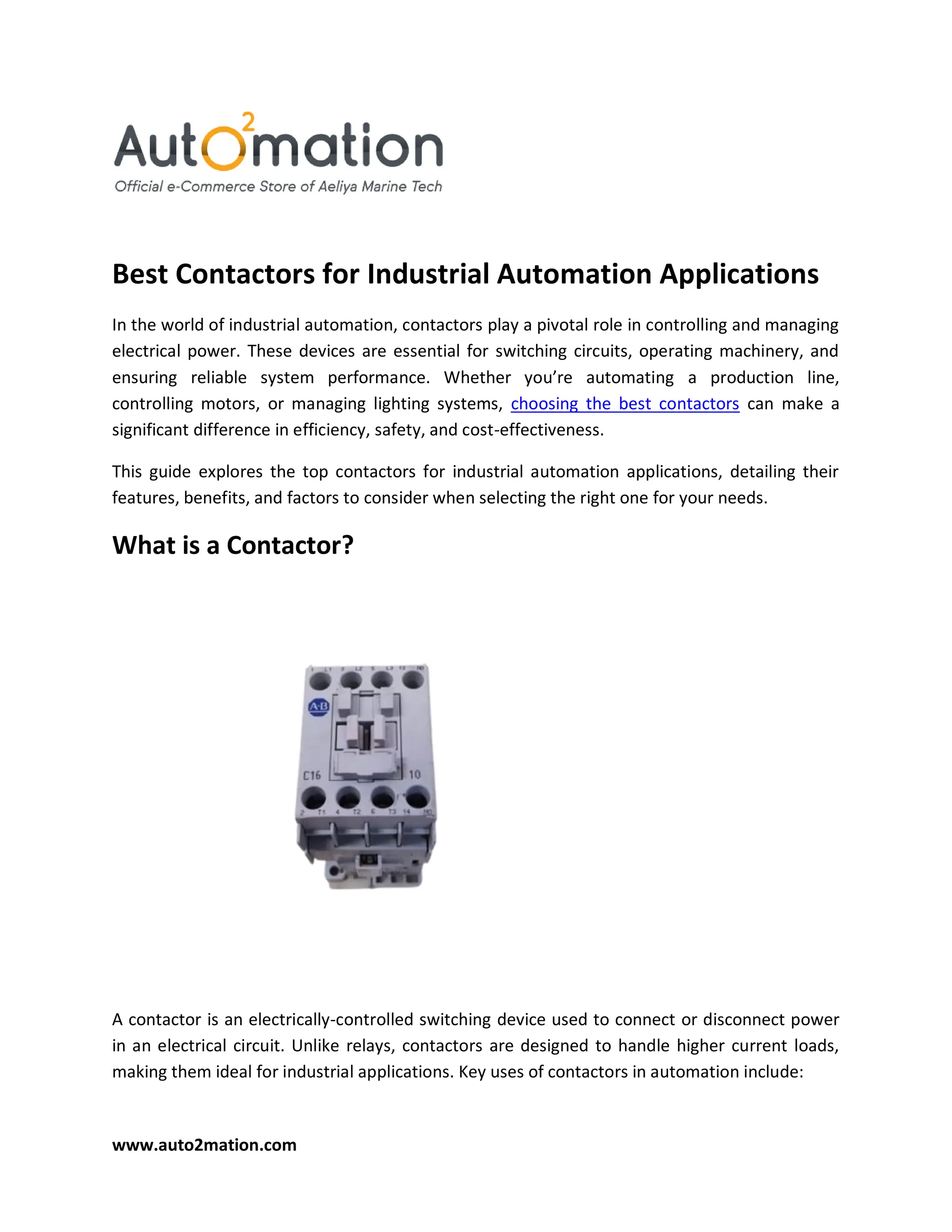 Best Contactors for Industrial Automation Applications.pdf
