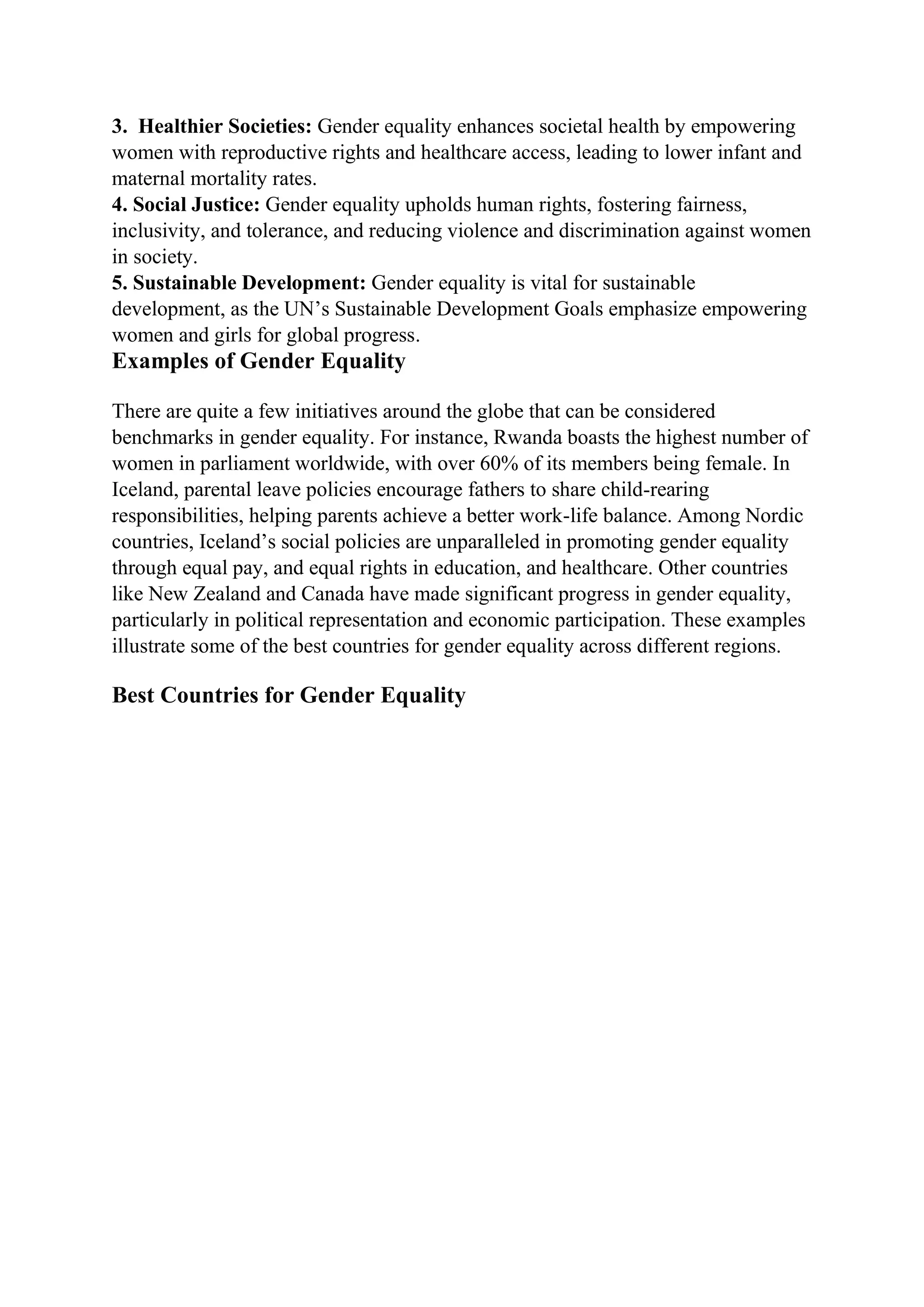 6 Best Countries for Gender Equality | CIO Women Magazine | PDF