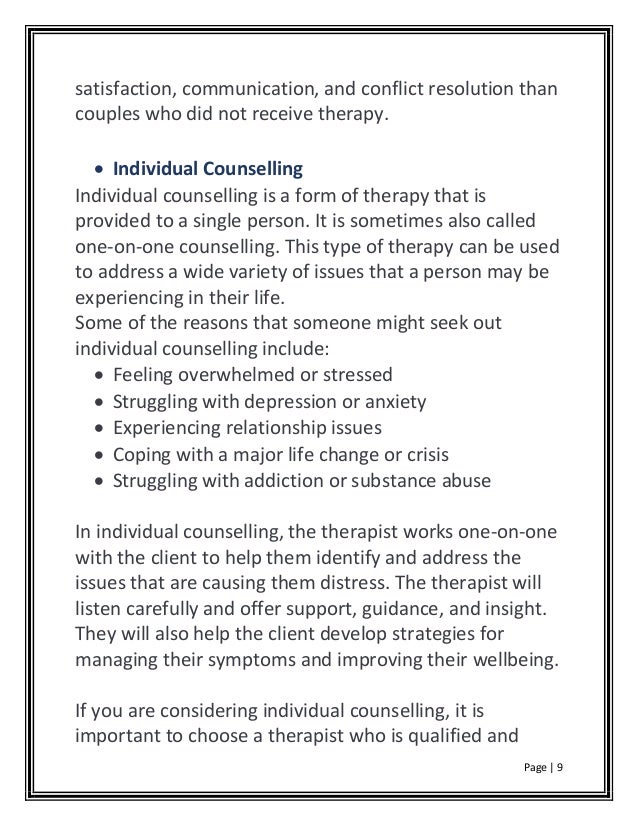 Best Couple Counselling Technique | PDF