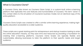 Best Coursera Clone Script In 2024 | PPTX