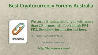 Best Cryptocurrency Forums Australia | PPT