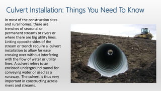 Best Culvert Installation | jwtractorwork | PPTX | Geology | Science