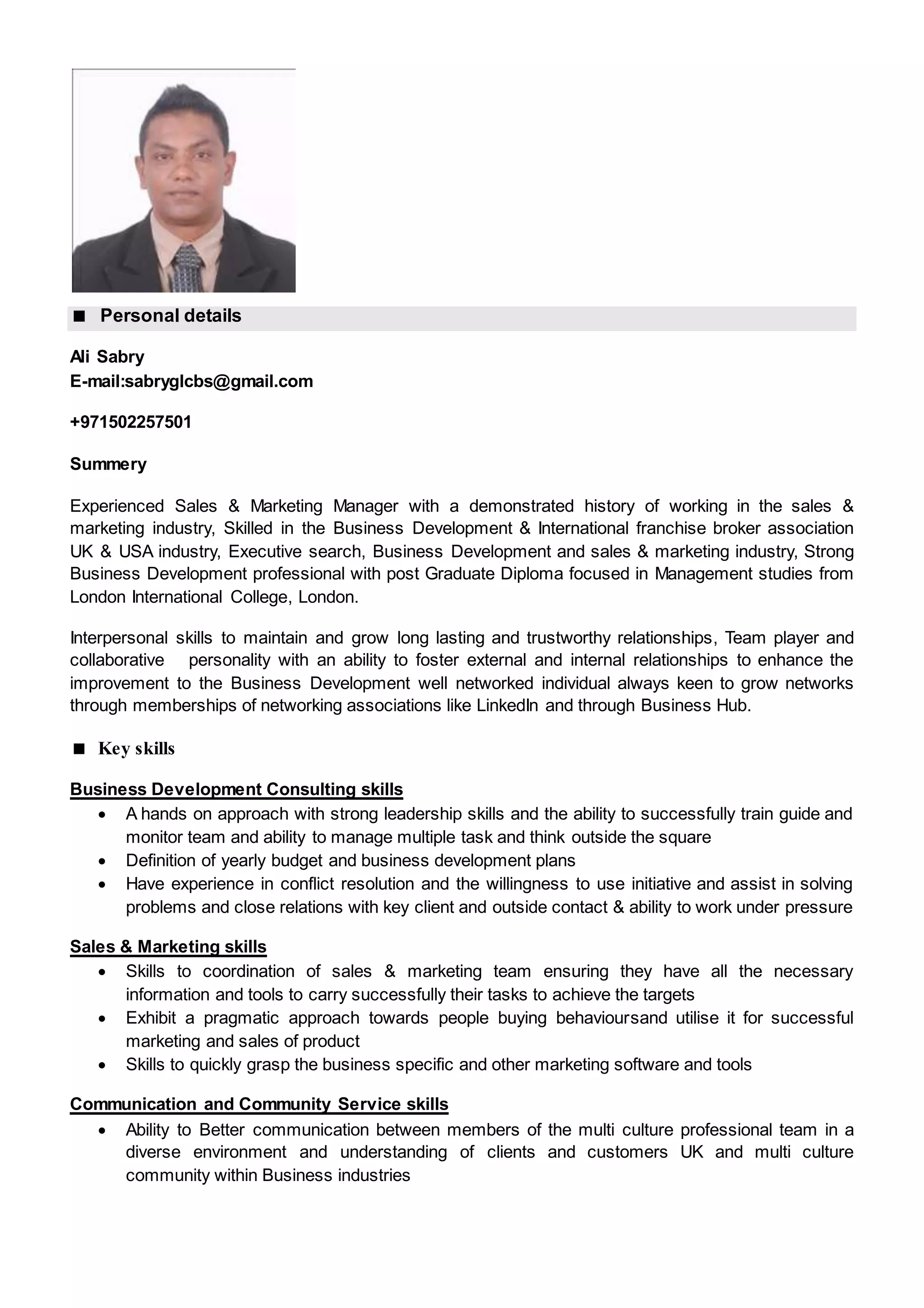 Best cv.docx ali sabry | PDF