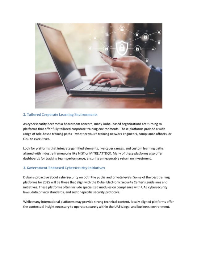 Best Cybersecurity Training Platforms in Dubai for 2025 | PDF