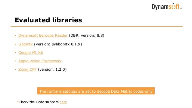 Best Data Matrix Reading SDKs | Dynamsoft Developers | PPT
