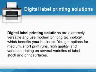 Best Digital Label Printing Solutions - Jetsci | PPTX
