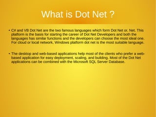 Best dot net training institute in pune | PPT