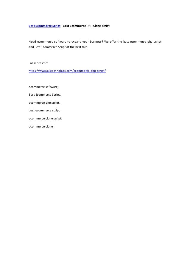 Best Ecommerce Script Best Ecommerce Php Clone Script