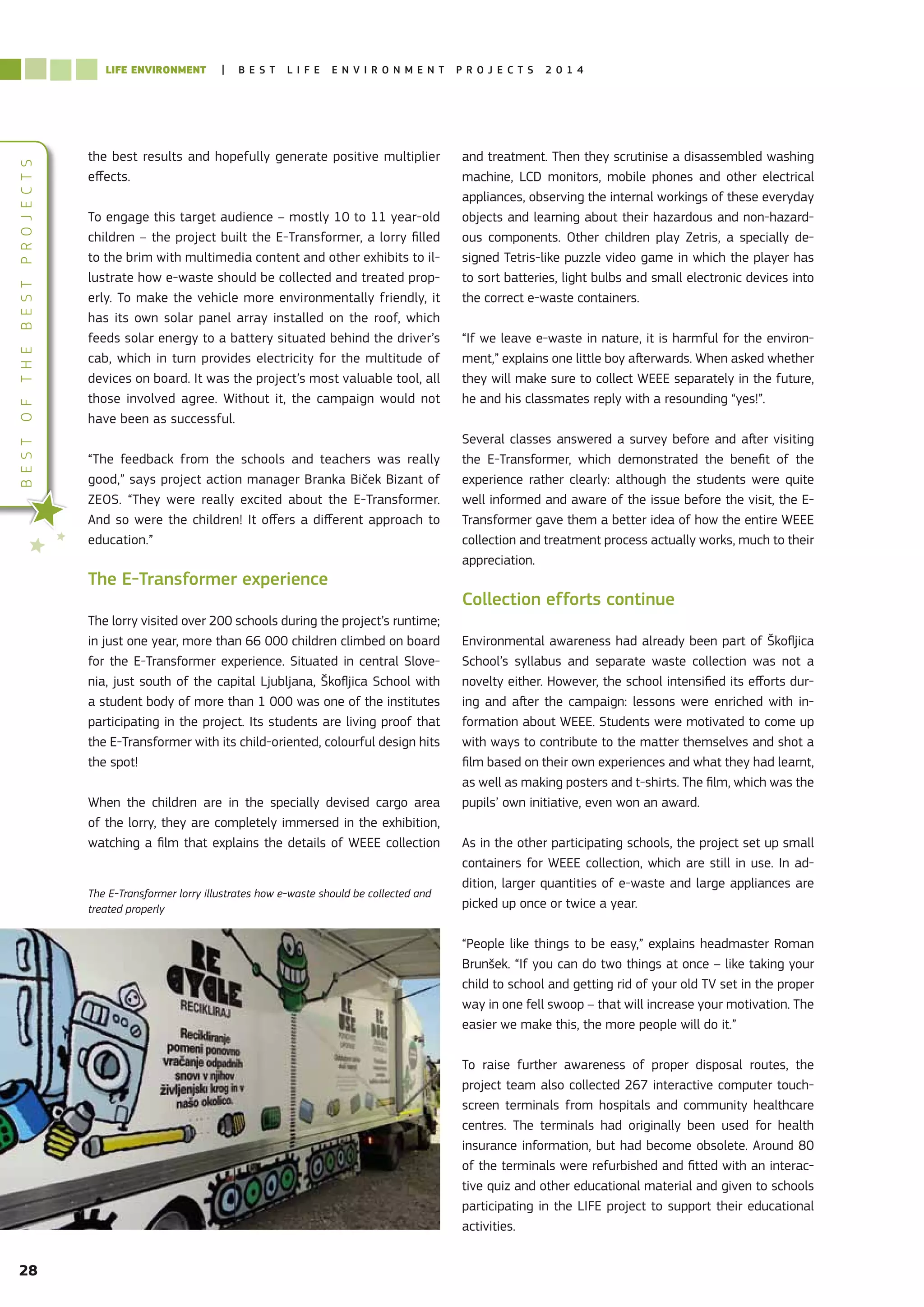 Best LIFE Environment projects 2014 | PDF