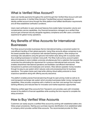 Best Ever Guide To Purchased Verified Wise Accounts ( Personal & Business ).pdf