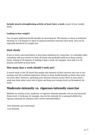 Best Exercises for Health and Weight Loss | PDF