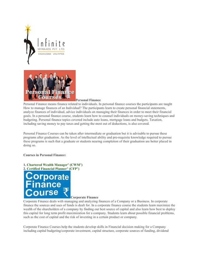 Best financial courses in india | PDF