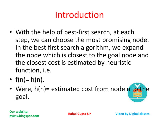 Best first search algorithm in Artificial Intelligence | PPT Best first search algorithm in Artificial Intelligence | PPT