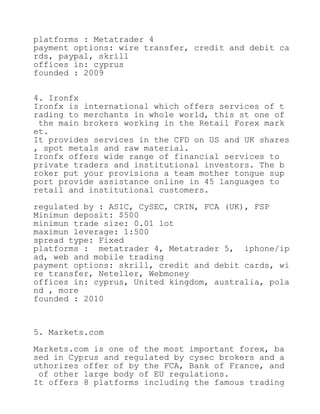 Best forex brokers south africa | PDF | Stocks and Bonds | Personal ...