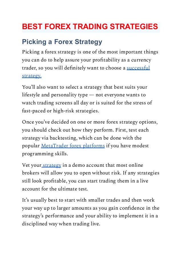 BEST FOREX TRADING STRATEGIES | PDF