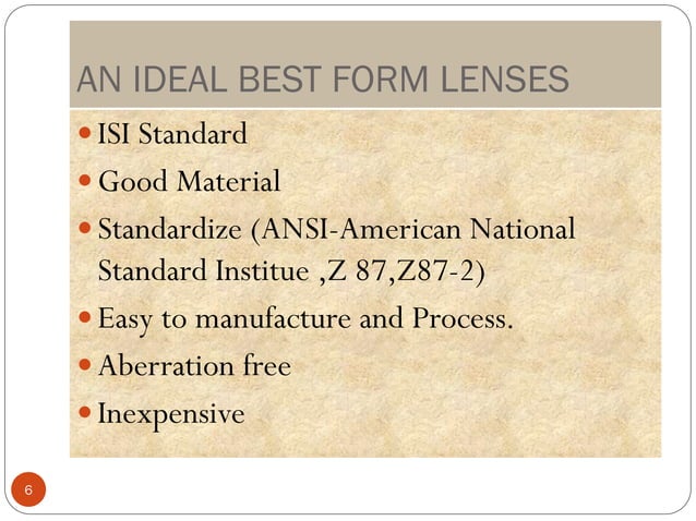 Best form lenses | PPT