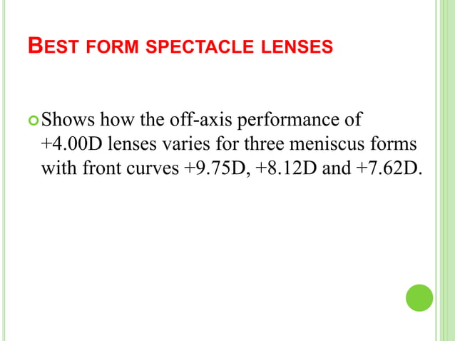 Best form spectacle lenses | PPTX
