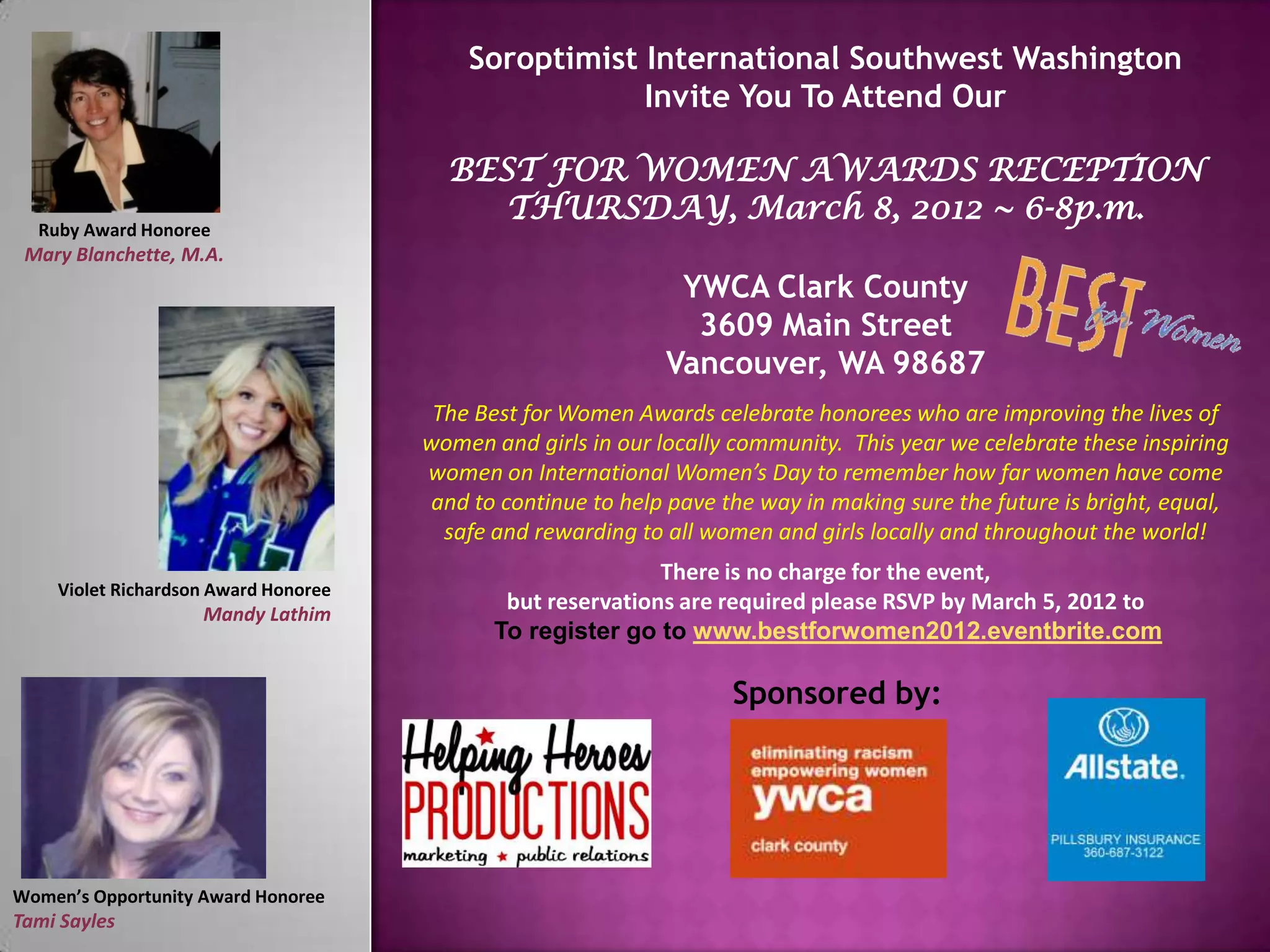 Best for women awards 2012 presentation | PPT