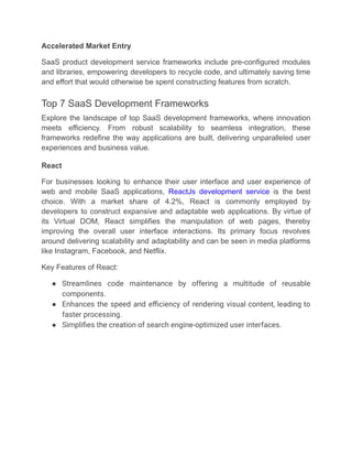 Best Frameworks for SaaS Product Development | PDF