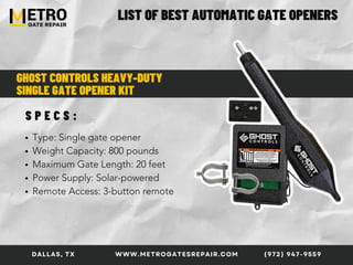 Best Gate Openers Buying Guide | Metro Gate Repair | PPT