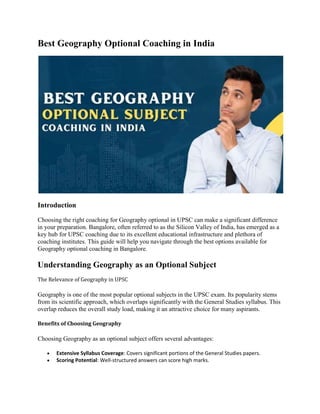 Best Geography Optional Coaching in Bangalore.docx