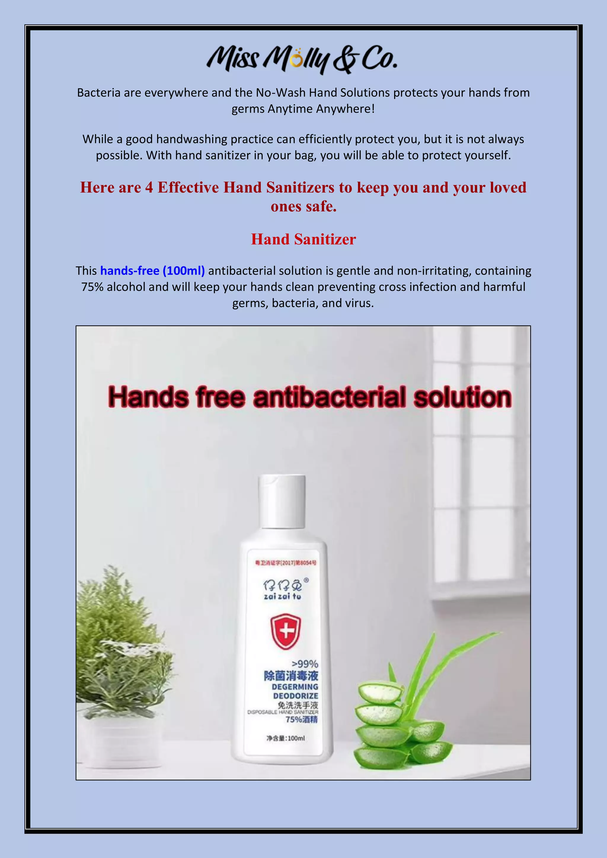 Best hand sanitizers to keep yourself safe | PDF