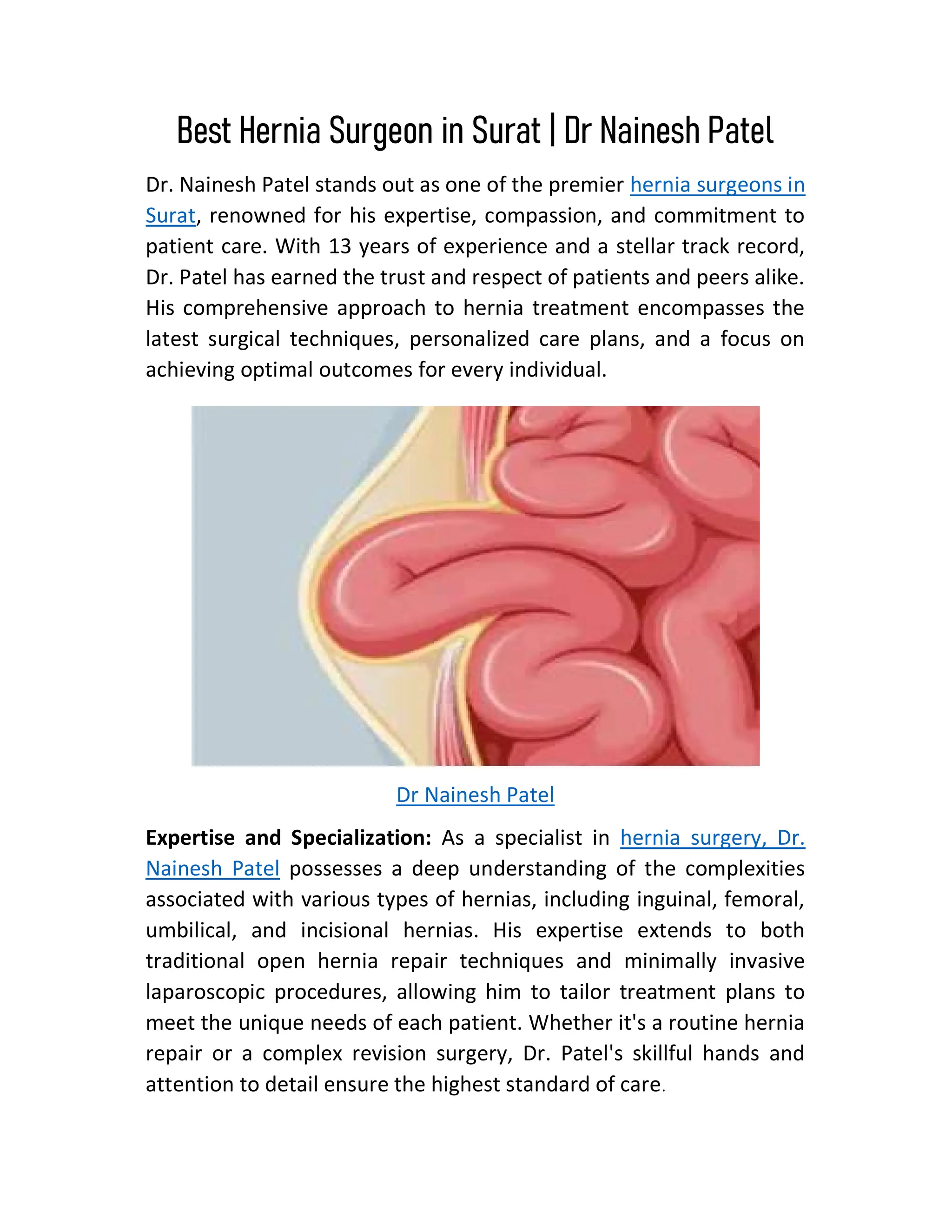 Best Hernia Surgeon i Surat | Dr Nainesh Patel | PDF