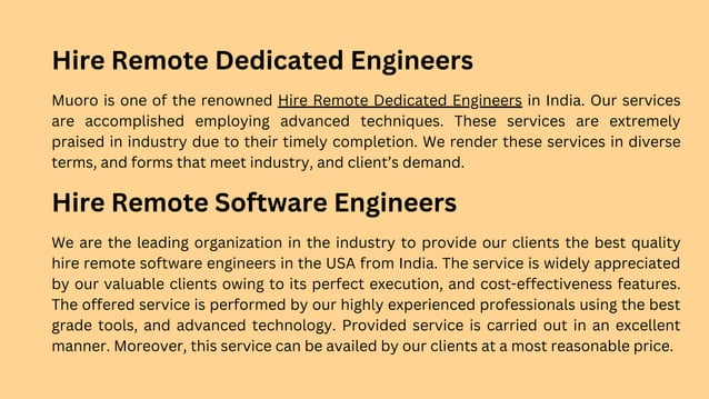 Hire Dedicated Remote Engineer | PPT