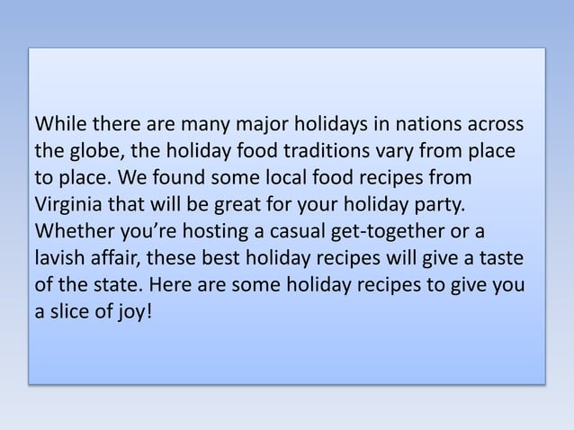 Best Holiday Recipes | PPT