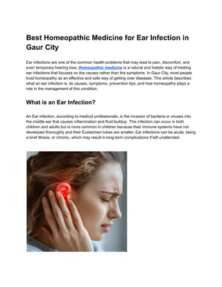Best Homeopathic Medicine for Ear Infection in Gaur City - Google Docs.pdf