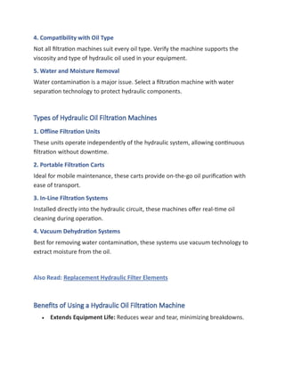 Best Hydraulic Oil Filtration Machine | Harvard Filtration | PPT