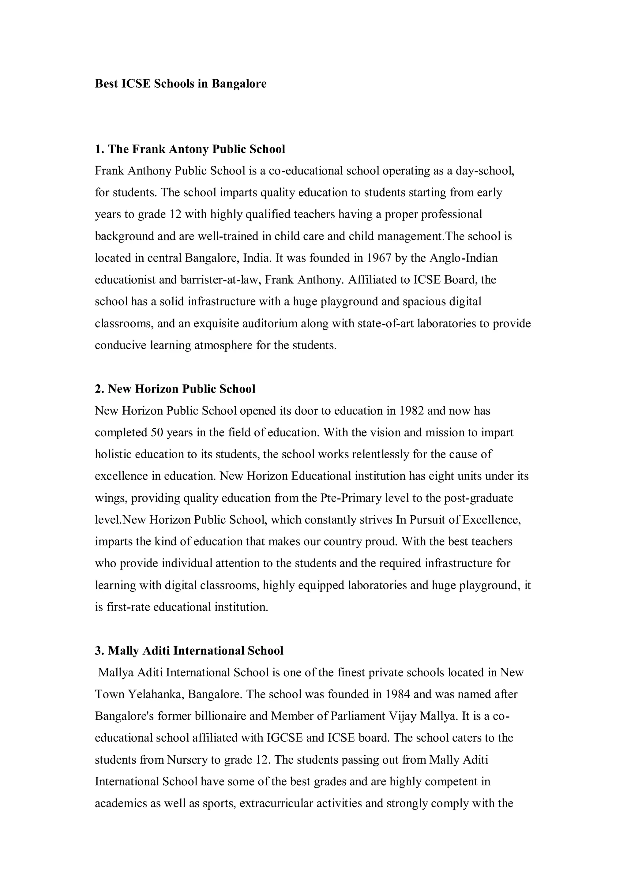 51 Best ICSE Schools in Bangalore With Fees, Admissions, Reviews 2025 ...