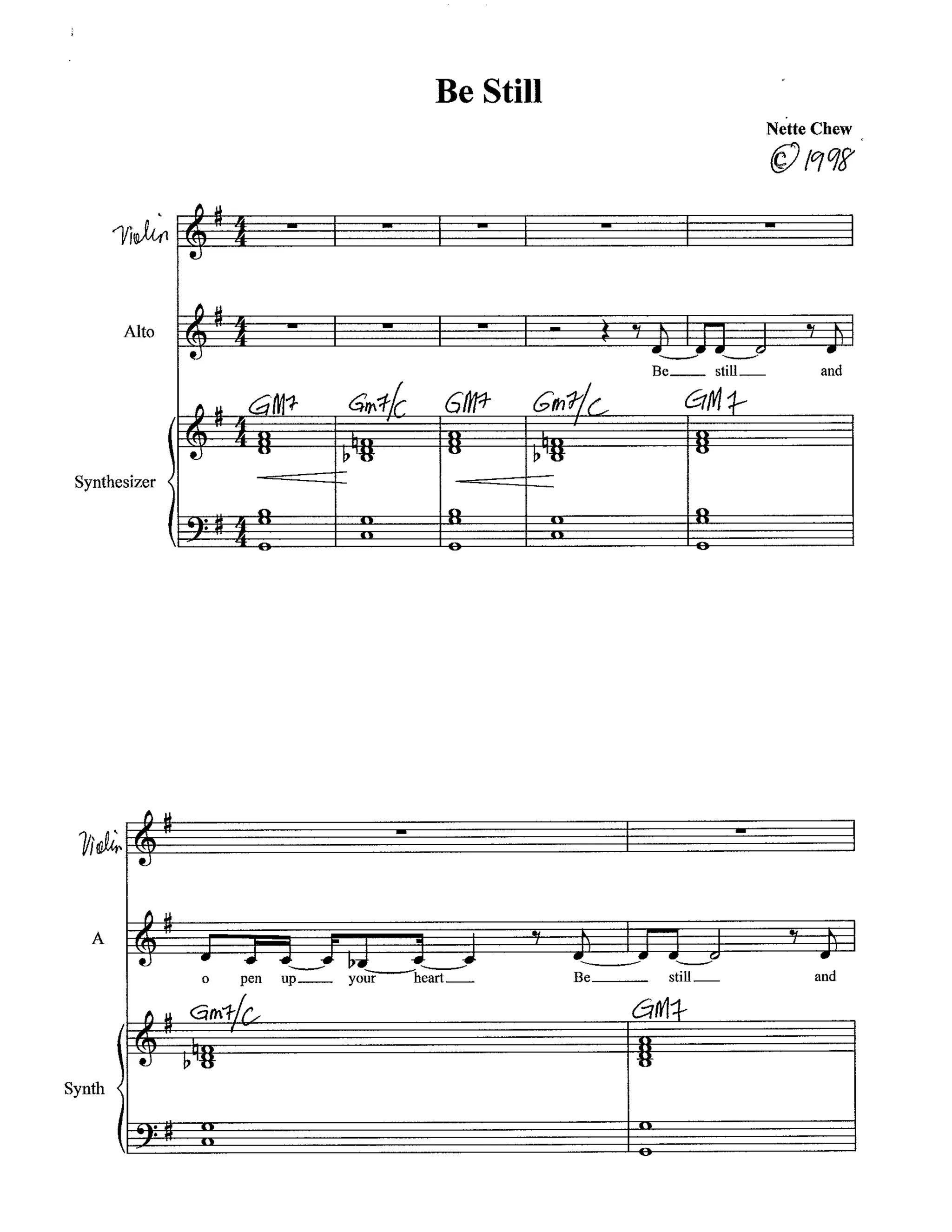 Be Still music score | PDF