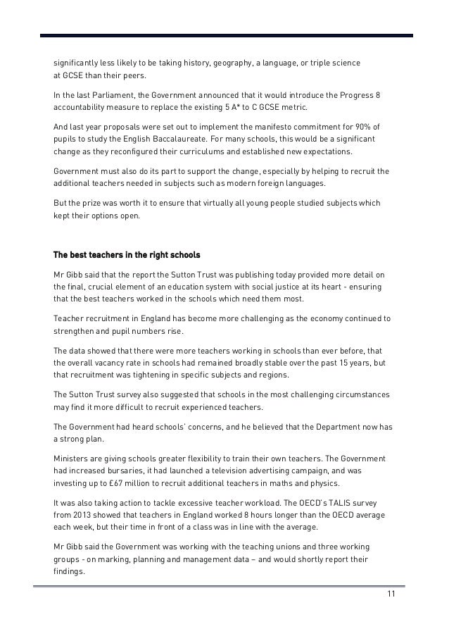 The Sutton Trust's Best in Class Summit - April 2016