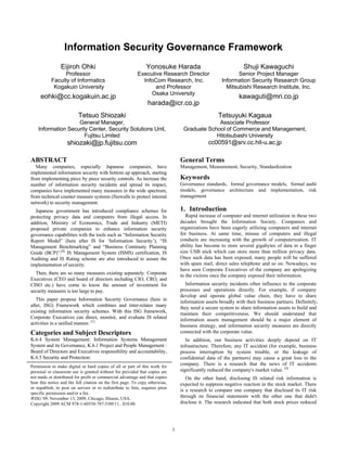 Information security governance framework | PDF