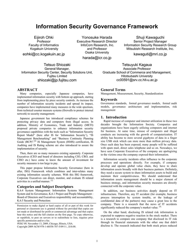Information security governance framework | PDF | Free Download