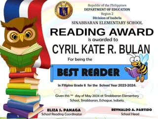 BEST IN SPELLING AWARD AND RECOGNITION FOR SY 2023-2024 | PPTX