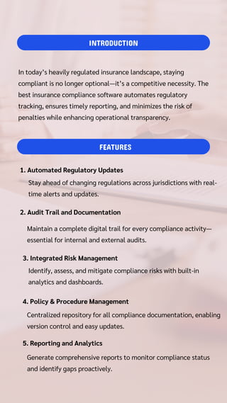 Best Insurance Compliance Software for Managing Regulations | PDF
