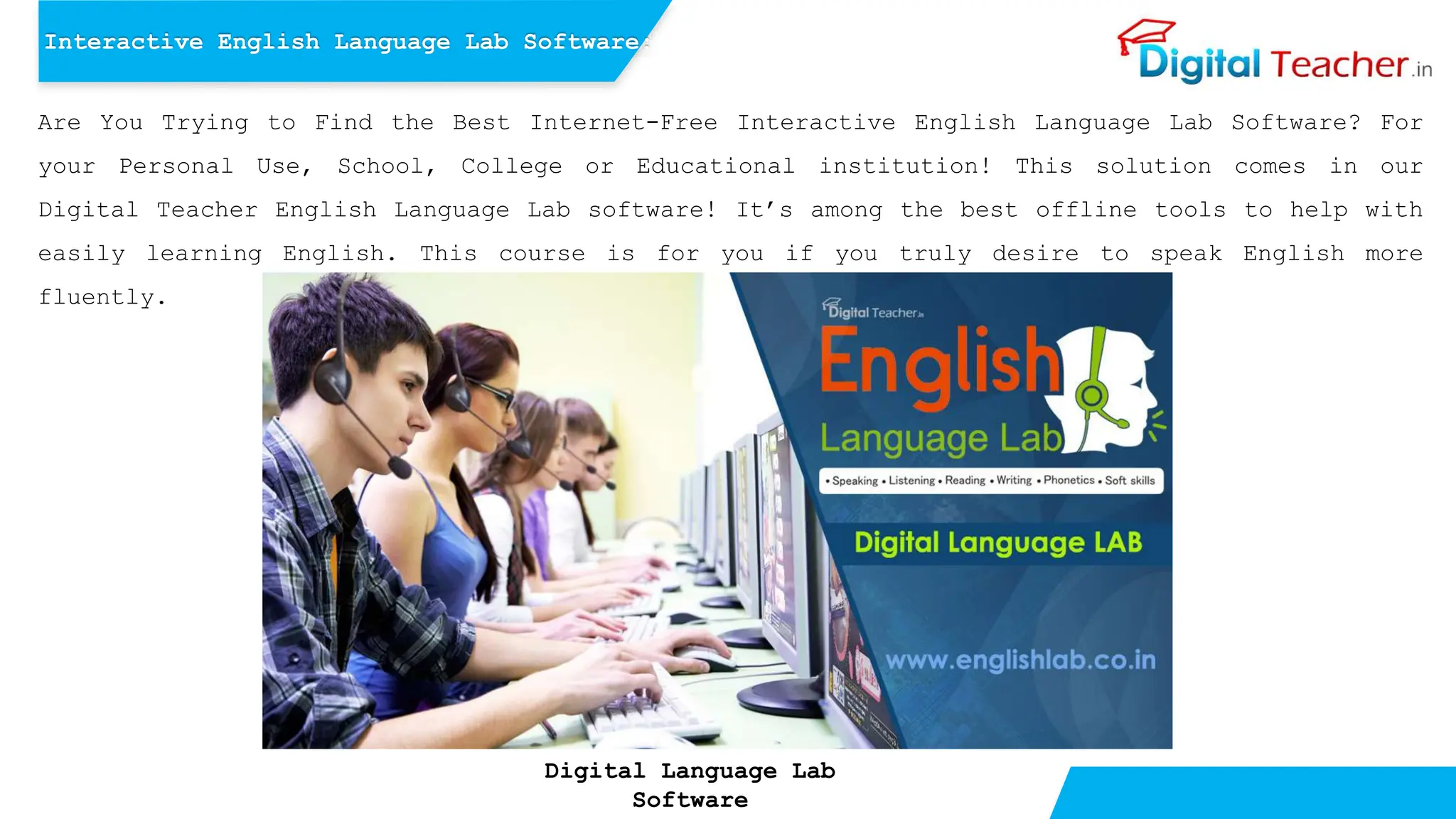 Best Interactive English Language Lab Software Internet is Not Required ...